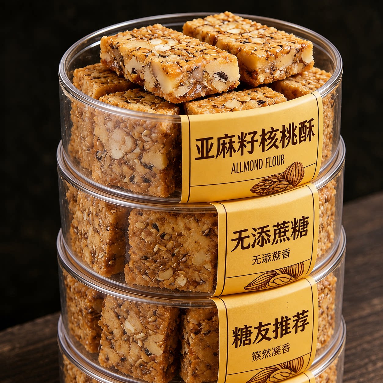 正宗亚麻籽核桃酥无蔗糖精独立包装糖尿人专用食品官方旗舰店零食