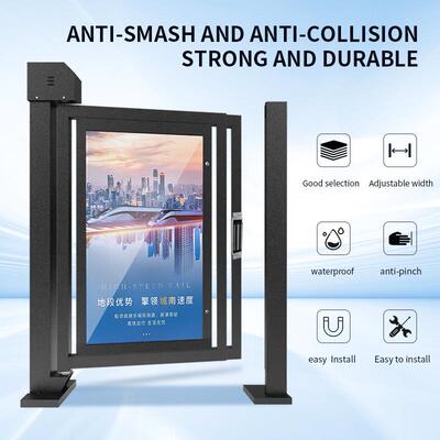 Pedestrian passage gate advertising small door