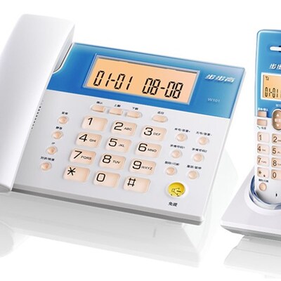 步步W数字无绳电话 办公一拖一拖二子母座电话