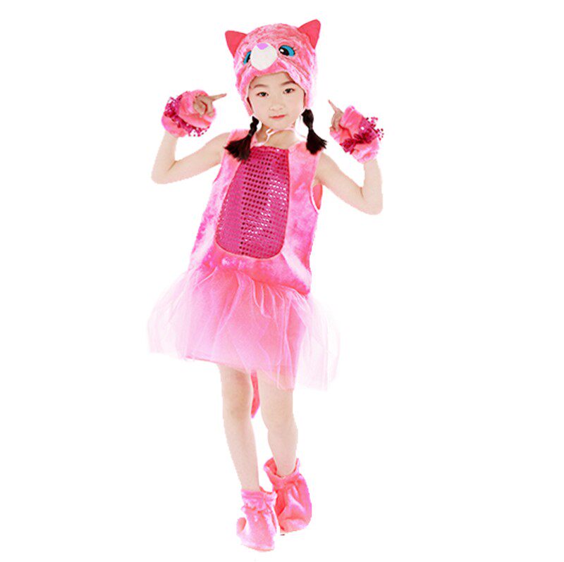小猫咪演出服装元旦儿童动物表演服猫和老鼠舞蹈服幼儿园亲子服