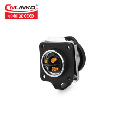 凌科LP-20黄色公头母座四孔装机箱面板2-12芯防水航空插头连接器