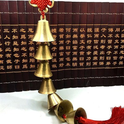 铜铃铛风铃挂件一大六小一串七个居家店铺铜铃铛门铃铛感应挂饰