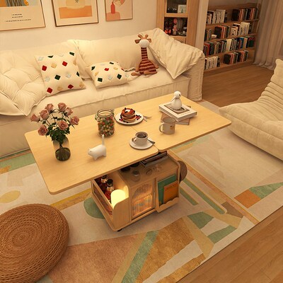 形影家具茶几升降小户型推车客厅小茶桌带轮沙发边几