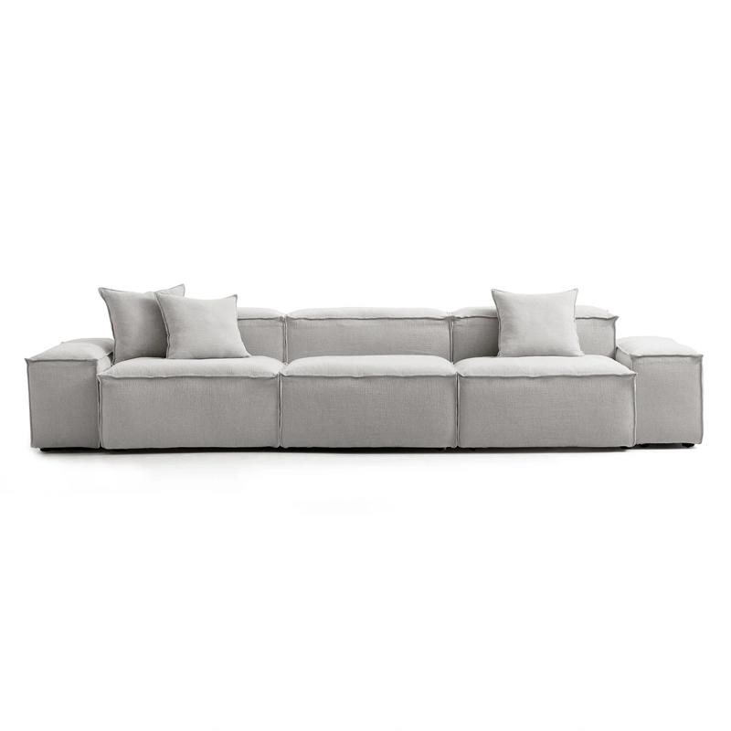 木斯 豆腐块沙发 法式复古风拆洗麻布艺沙发自由模块沙发