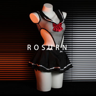 夜曲蔷薇「课间游戏」性感水手服纯欲镂空JK短裙连体制服睡衣