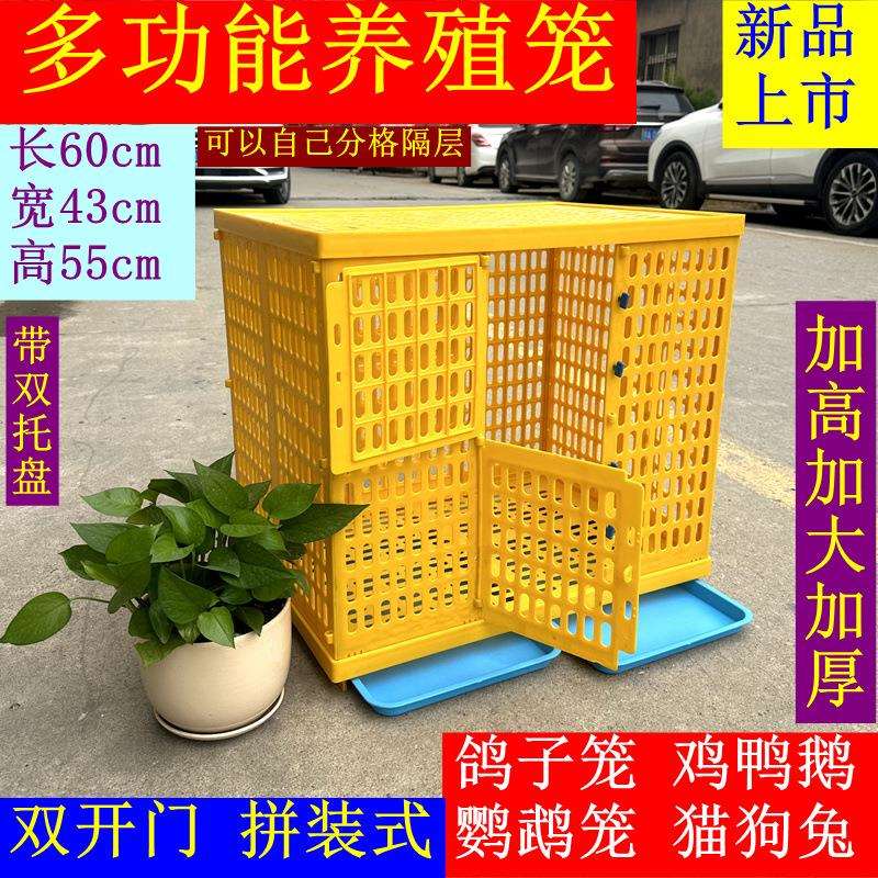 双开门大号鸽子笼运输鸡笼鸡鸭鹅加厚兔笼宠物养殖猫狗塑料拼装笼
