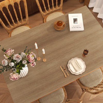 仿红木纹餐桌垫防水防油免洗桌布防烫茶几垫布台面实木桌面保护垫