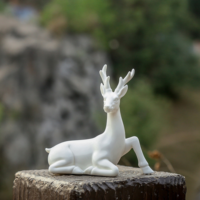 爱汽车车载车内一路平安祝福陶瓷创意保平安小鹿车上装饰品