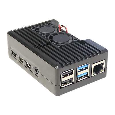 4代铝合金外壳RS01带双风扇92x62x32MM工程盒控制盒仪表仪器外壳