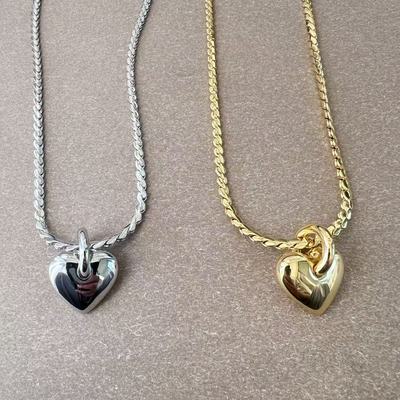 出口欧美os爱心吊坠项链金色爱心项链 原dan
