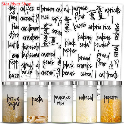 170PCS Pantry Label Printed Home Containers Jars Bottles Tag