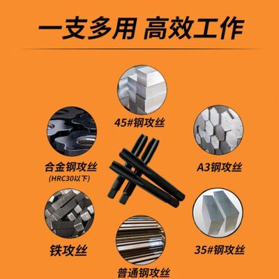 河一工6543速钢机用丝锥攻丝钻头不锈钢专用丝锥打孔钻头M3~M27