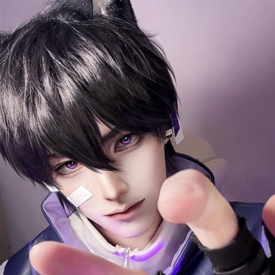 无畏契约壹决假发cos万用微分碎盖黑色二次元瓦罗兰特打毛顶头套