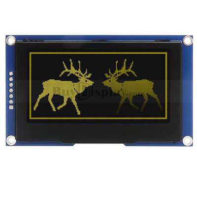 2.7寸黄色OLED模块/256x128点阵串口模组/适用于Arduino和树霉派