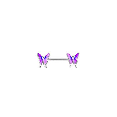 Butterfly Drop Oil Stainless steel nipple ring symmetrical p