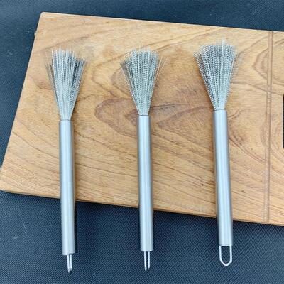 【25cm Steel Wire Brush】304 Stainless Steel Pot Brush, Hous