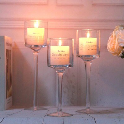 3PCS Set Crystal Candle Holder Glass Candles Candleholder We