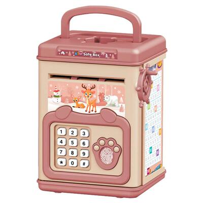 Piggy Bank Toy with Password Fingerprint Voice Prompt Foldin