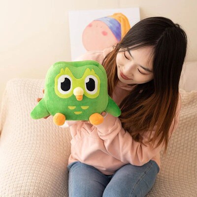 30cm绿色多邻国猫头鹰毛绒玩具Duo The Owl