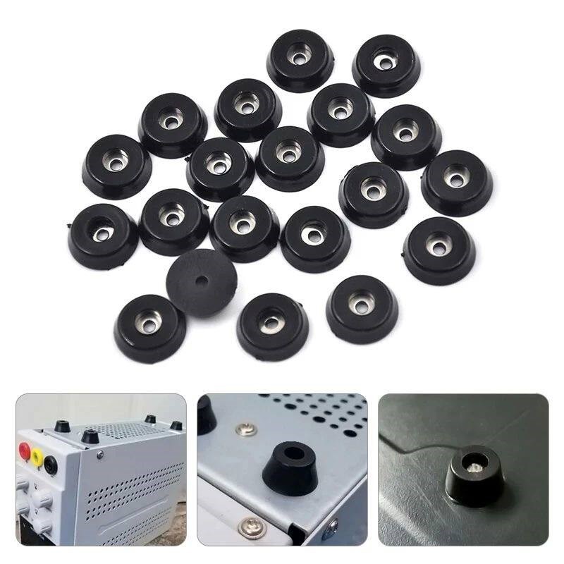 8Pcs Black Rubber Feet Chair Floor Protector Non-slip Furnit