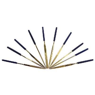 New 10Pcs for Titanium Diamond Coating Needle Flat File Set