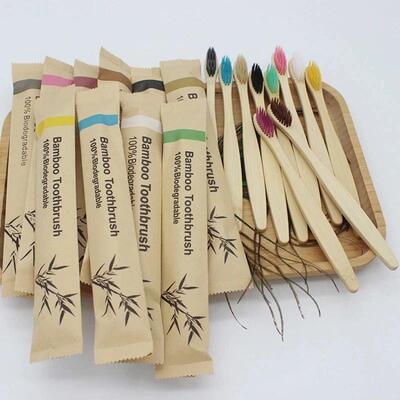 Bamboo+Toothbrushes+100Pcs+Eco+Friendly+Resuable+Toothbrush