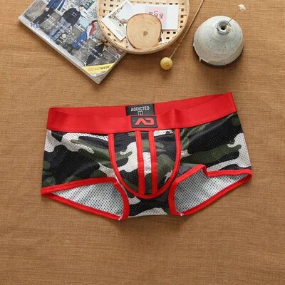 Mens nylon mesh breathable cool Camouflage underwear addict