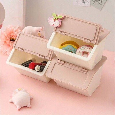 Desktop Storage Box Can Be Cleaned In 3 Colors Stackable