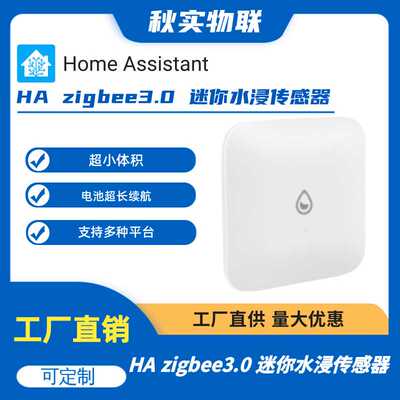 HA zigbee3.0 迷你水浸传感器漏水检测,支持Home Assistant 2MOTT