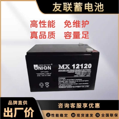 友联蓄电池MX12012 12V12AH机房供电 UPS电源 后备储能 EPS配套