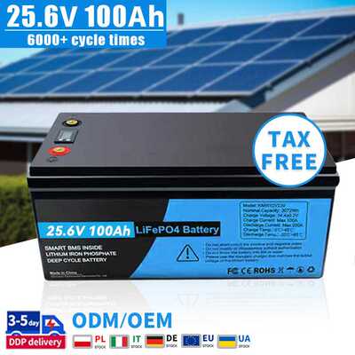 Deep Cycle 25.6v 100ah/200ah LifePo4 Battery Pack With BMS