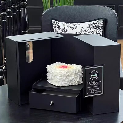 法式高端蛋糕盒双开门高级生日盒