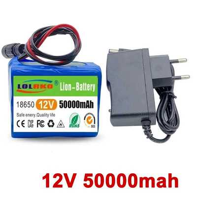 18650 锂电池 3S2P 12V 50000mah可充电电池锂电池组带 BMS+充电