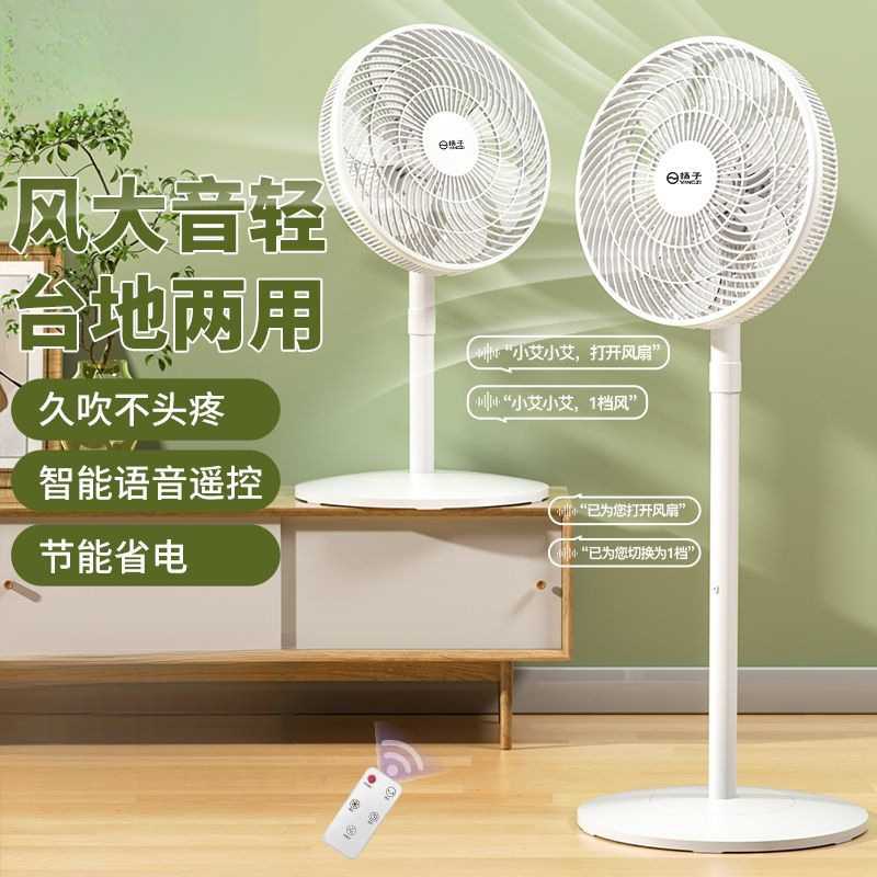 电风扇新款落地平面扇家用换气模块遥控语音宿舍静音摇头节能