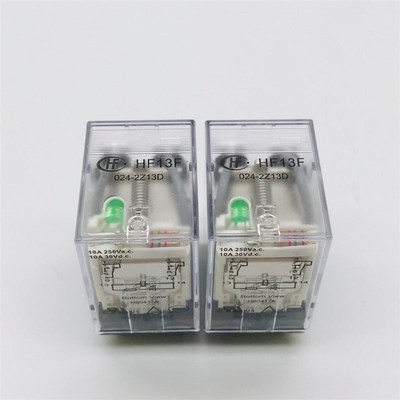 HF13F-024-2Z13D两组转换8脚10A250VAC带灯宽脚宏发大功率继电器