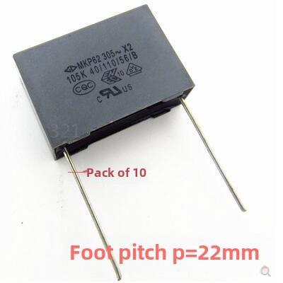 包邮 MKP62 安规电容 X2 305VAC 105K 1UF 105 脚距15/22MM/27MM