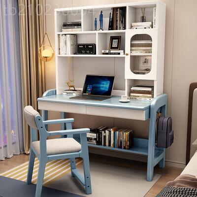 儿实木JS01175书桌书架一体电可脑桌家用室简约桌卧学生升降童学