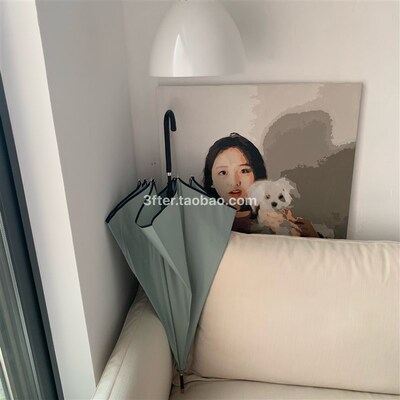 雨后3fter 好物分享治愈杏棕 遮雨高级感舒适色系长柄纯色雨伞
