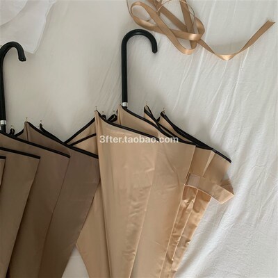 雨后3fter 好物分享治愈杏棕 遮雨高级感舒适色系长柄纯色雨伞