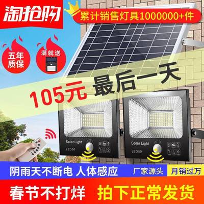 人体声控感应户外新农村庭院路灯室外40w 60w100w200wLED太阳能灯