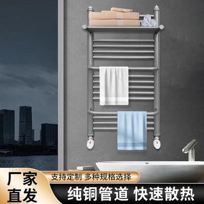 津华锐纯铜背篓暖气片家用卫生间置物架水暖集中供暖散热器壁挂式