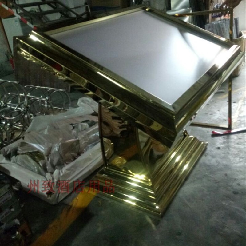 不锈钢导向台钛金弧形索引指示牌落地灯箱拉丝导视牌楼层布局展台
