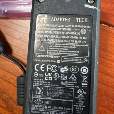 24V2.71A3孔电源适配器ATS065T-P240Q18201机械手臂接口充电器线