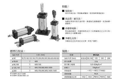 台湾金器MINDMAN标准气缸 MCQA-11-50-150 .