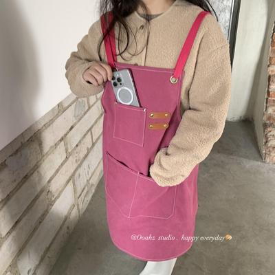 值日生~多口袋厨房做饭工作围裙微防水粗牛仔加厚耐磨服务生罩衣