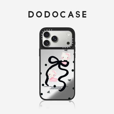 DODOCASE 黑波点丝带KT猫 适用苹果17Promax手机壳iPhone16ProMax可爱hellokitty猫15Pro卡通14/13磁吸硬壳