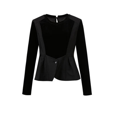 【时菲菲】商场同款春秋款进口丝绒收腰上衣N201A51273A