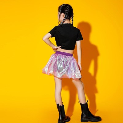 儿童爵士舞服装夏季女童嘻哈走y秀啦啦操表演服女孩舞蹈服演出服