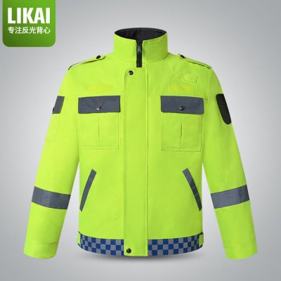 likai反光骑行机车服交通安全防护服荧光防水外套可印字