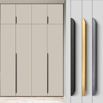 衣柜拉手隐形现代简约白灰黑金色极简柜子免打孔暗藏橱柜门长把手